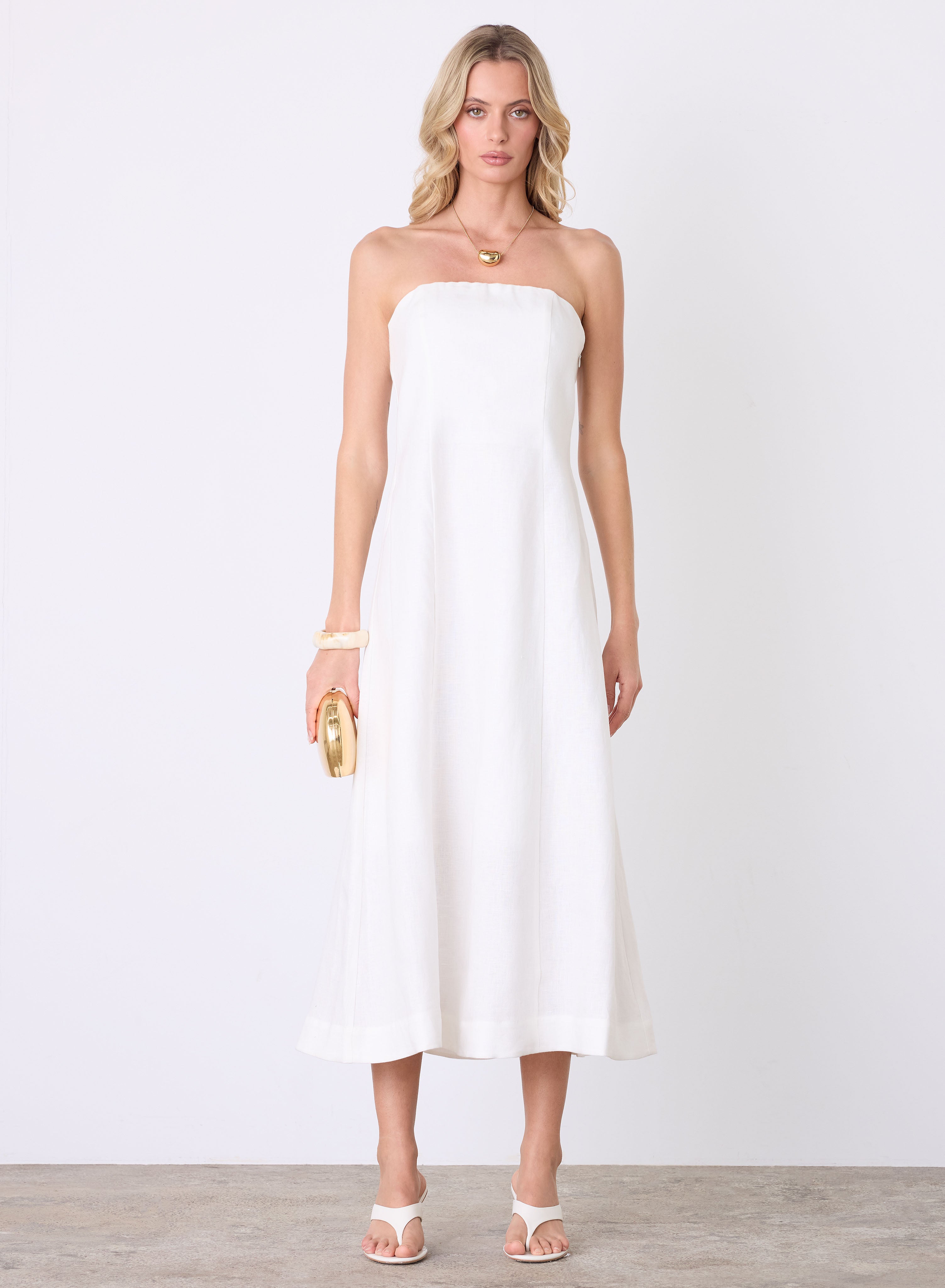 Marseille Bandeau Dress -White – Esmaee