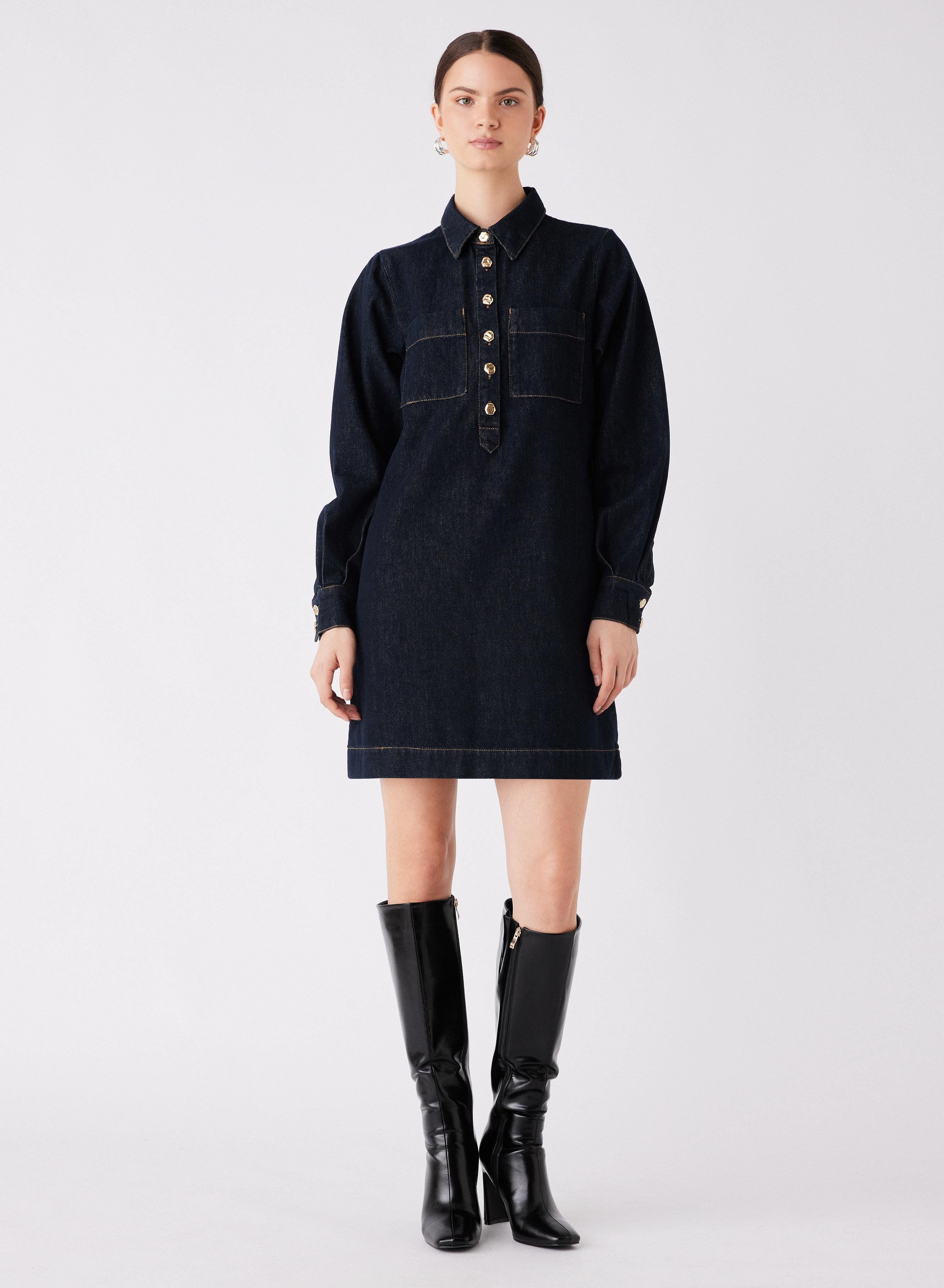 Central Denim Dress – Esmaee